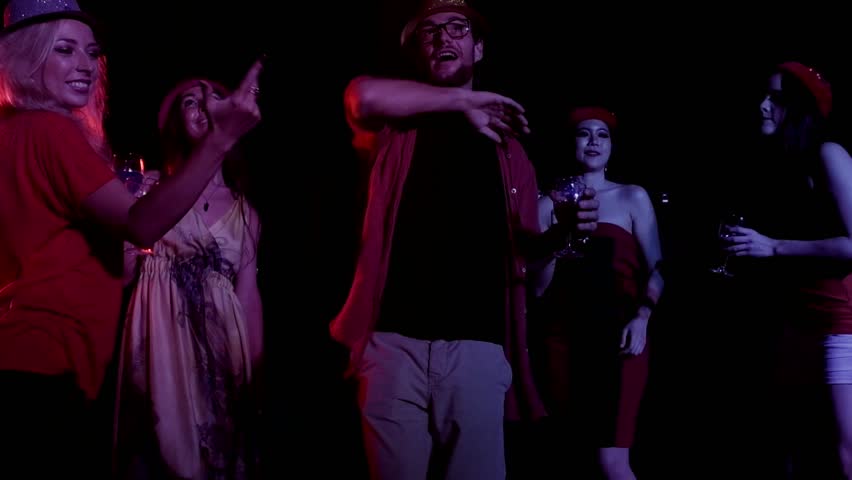 multi-ethnic group handsome man many women Stock Footage Video (100% ...