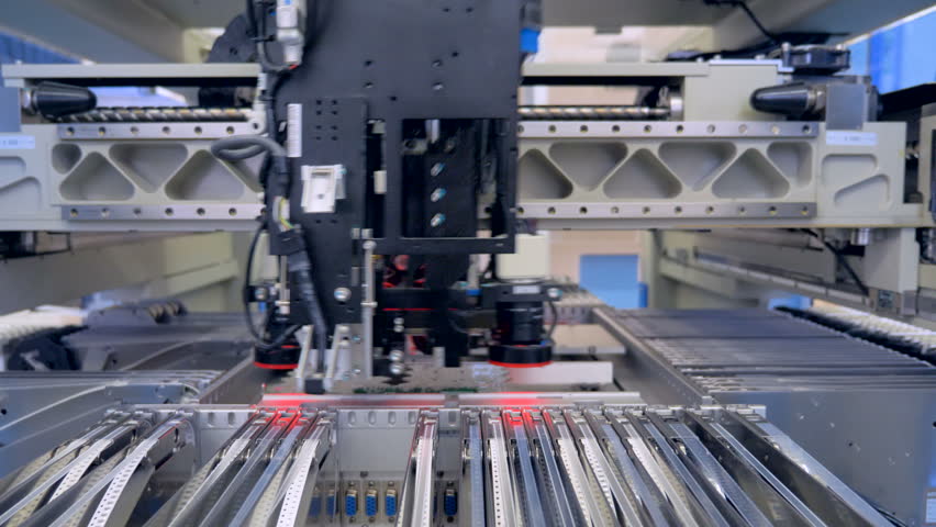 Microcircuit Chip Production. Microelectronics Production Stock Footage ...