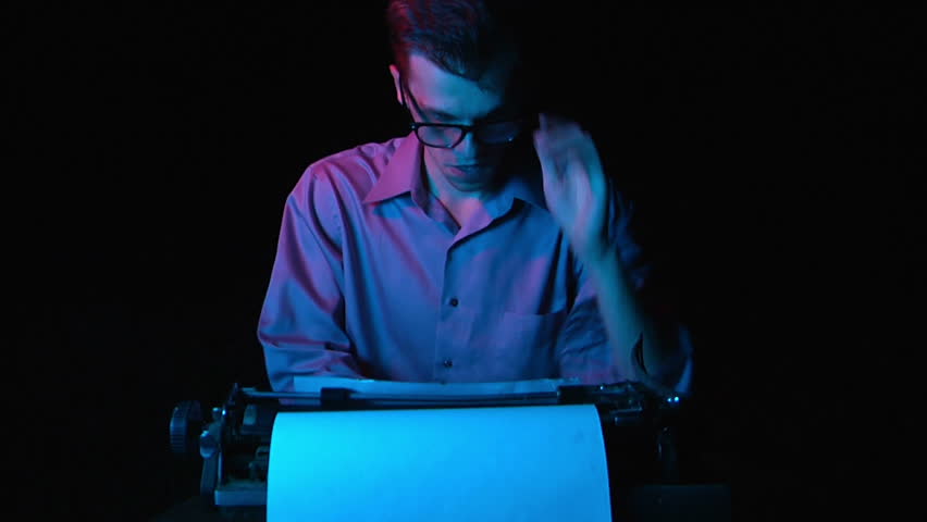 Man at a Typewriter Stock Footage Video (100% Royalty-free) 3137458 ...