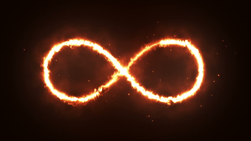 animation appearance infinity shape orange fire Stock Footage Video ...