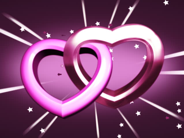 two pulsating heart shapes linked together Stock Footage Video (100% ...