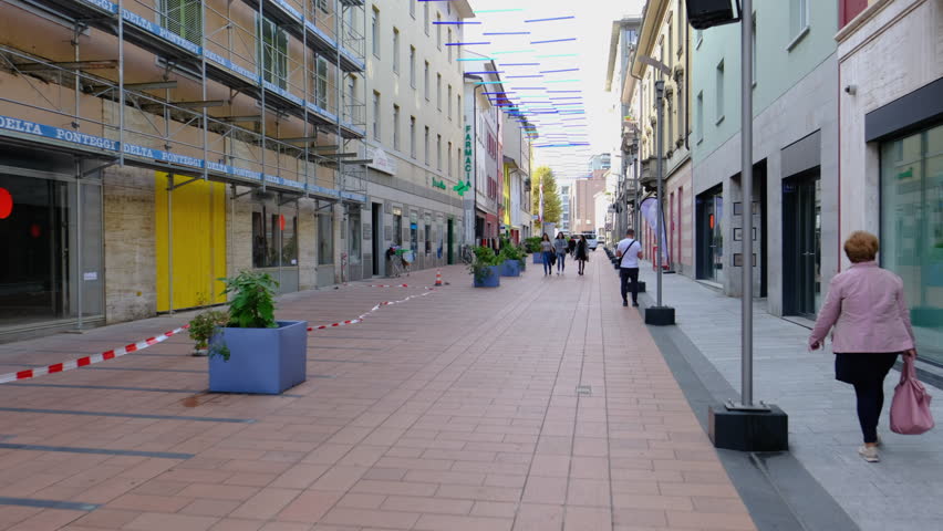 chiasso switzerland main city road corso Stock Footage Video (100% ...