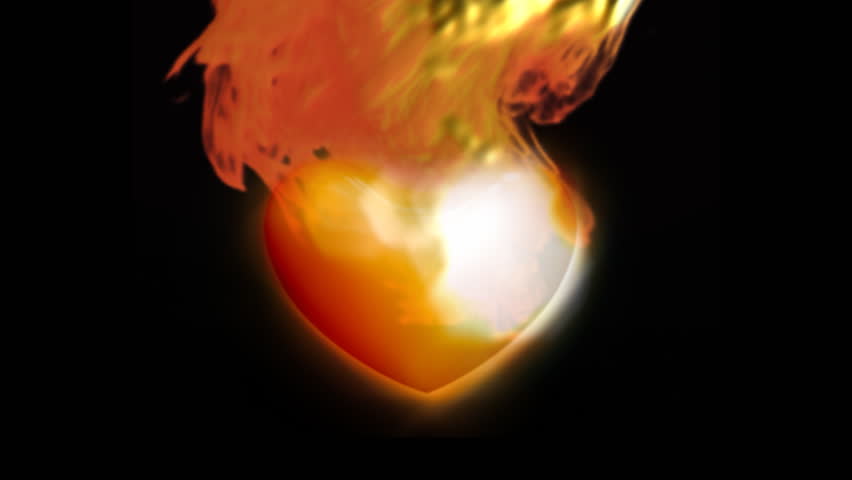 pulsing heart on fire glowing particles Stock Footage Video (100% ...