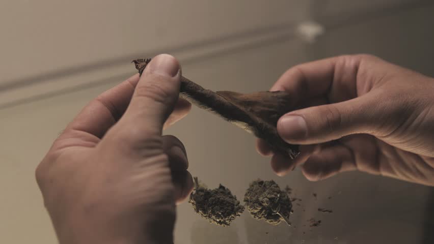 Male Hands Making Joint Blunt, Stock Footage Video (100% Royalty-free ...