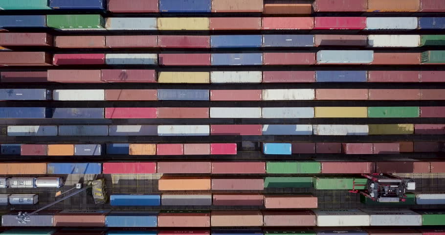 Shipping Containers Birds Eye View Stock Footage Video (100% Royalty ...