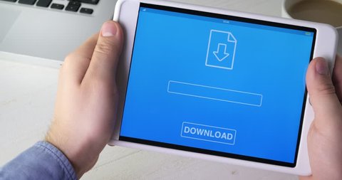 Downloading File Digital Tablet Stock Footage Video (100% Royalty-free ...
