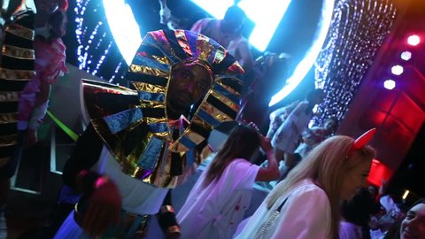 People Costumes Egyptian Pharaohs Dance Halloween Stock Footage Video ...