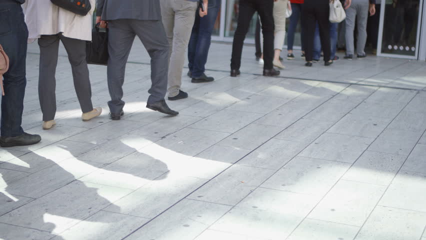 legs people walking standing line outside Stock Footage Video (100% ...