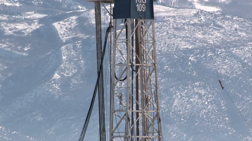Oil Rig in a Valley Stock Footage Video (100% Royalty-free) 315082 ...