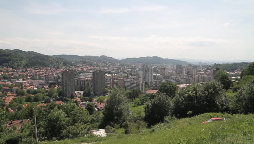 Tuzla, Bosnia and Herzegovina, Panoramic Stock Footage Video (100% ...