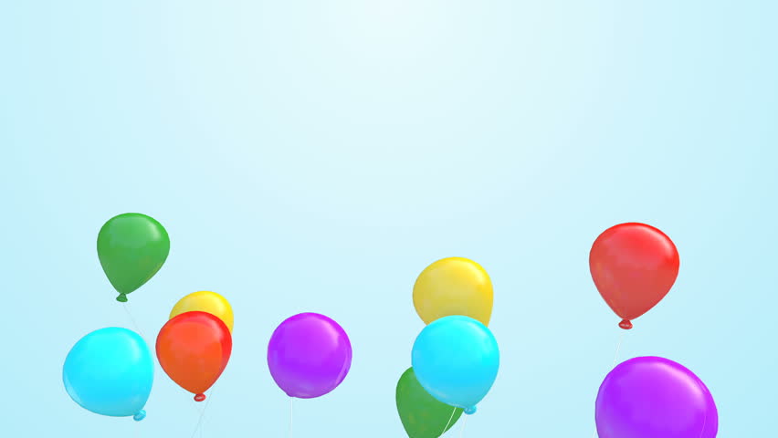 group balloons fly away animation -multi Stock Footage Video (100% ...