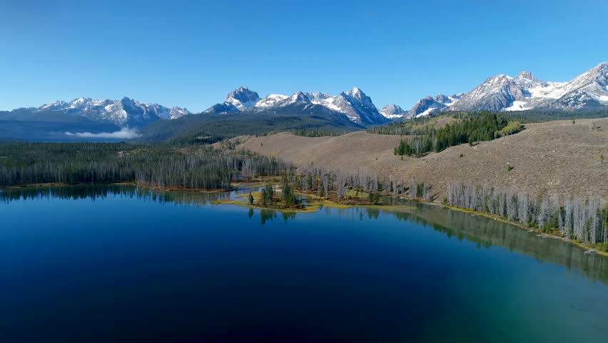 fall colors hills over little redfish Stock Footage Video (100% Royalty ...