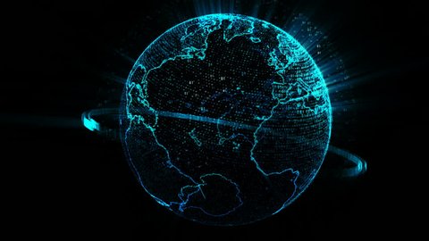 3d Graphics Concept Spinning Earth Seen Stock Footage Video (100% ...