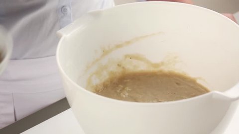 Chopped Walnuts Being Folded Into Banana Stock Footage Video (100% ...