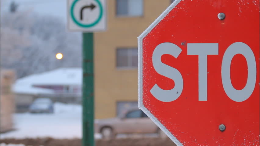 Stop Sign and Passing Cars Stock Footage Video (100% Royalty-free ...