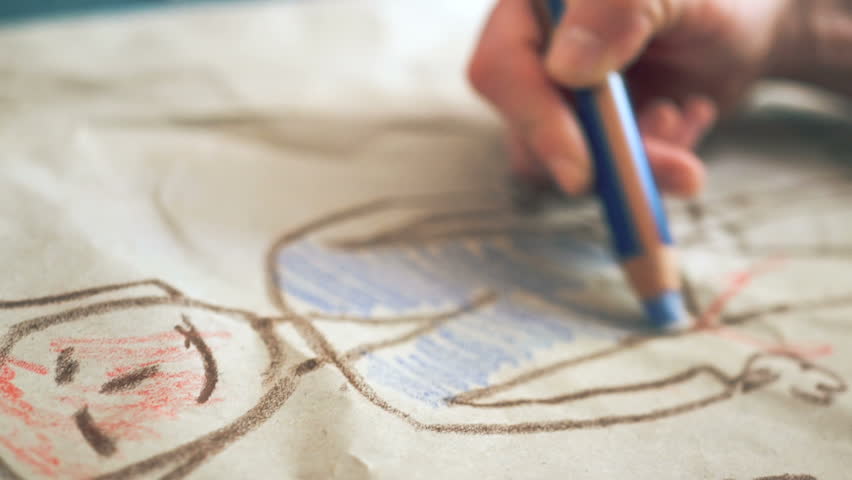 hand drawing person on paper coloring Stock Footage Video (100% Royalty ...