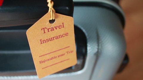 Travel Insurance Tag On Suitcase Safety Stock Footage Video (100% ...