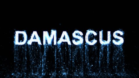 Name Damascus Appears Water Disappears Transparent Stock Footage Video ...