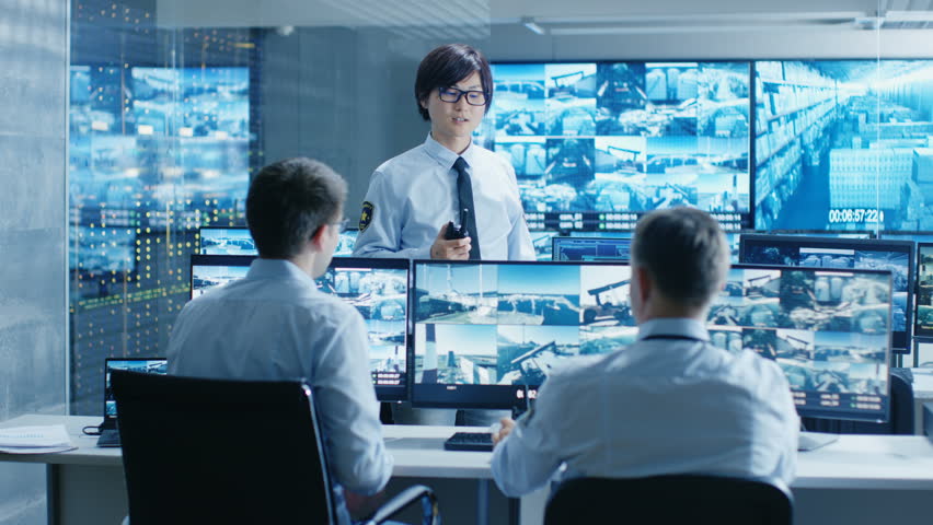 In the Security Control Room Stock Footage Video (100% Royalty-free ...