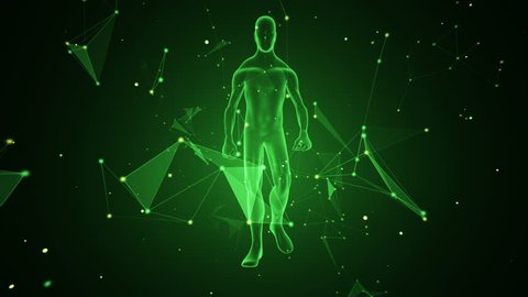 Animation Walking Abstract Human On Colorful Stock Footage Video (100% ...