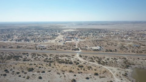 Aerial View African Town Rakops Kalahari Stock Footage Video (100% ...