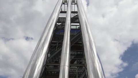 Exhibition Grounds Overcast Sky Futuristic Fairground Stock Footage ...