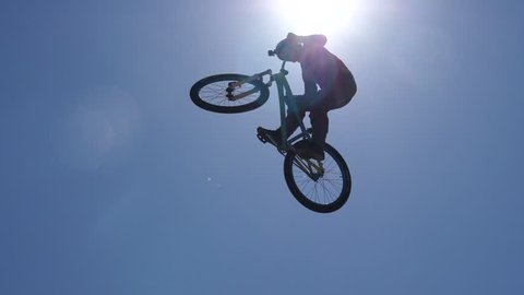 Bmx Rider Performing Air Trick Backflip Stock Photo (Edit Now) 94663360