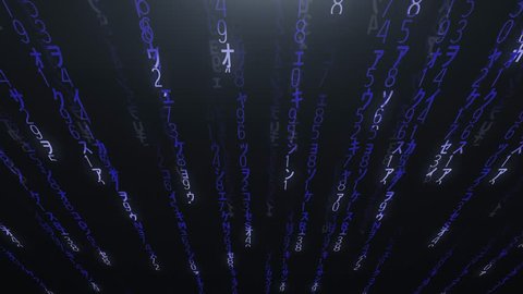 Matrix Digital Rain Blue Data Flow Stock Footage Video (100% Royalty ...