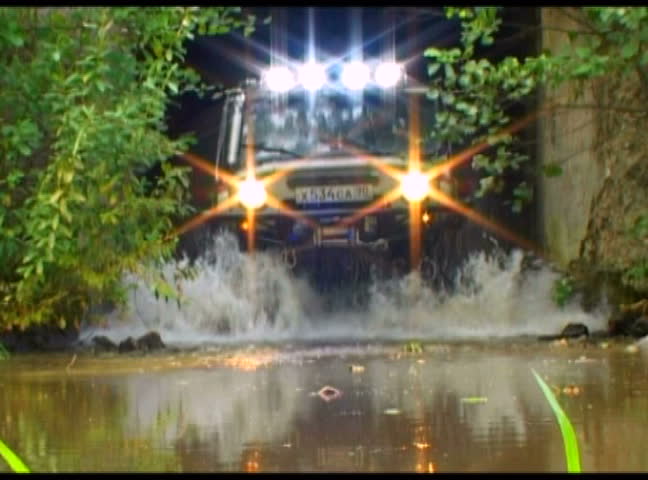 off - road vehicle crossing river Stock Footage Video (100% Royalty ...