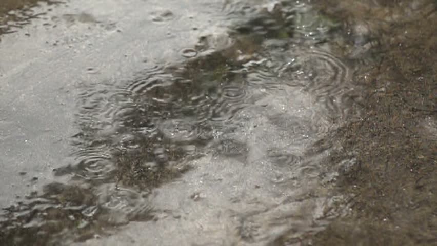 rain drops dripping puddle - slow Stock Footage Video (100% Royalty ...