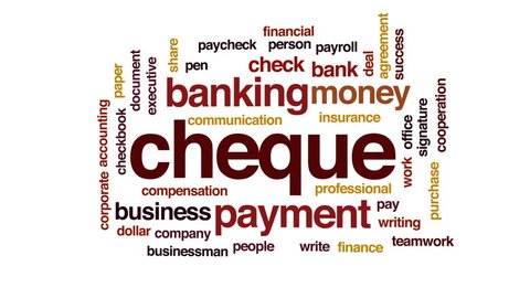 Cheque Animated Word Cloud Text Design Stock Footage Video (100% ...