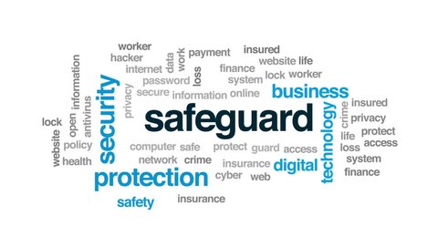 Safeguard Animated Word Cloud Text Design Stock Footage Video (100% ...