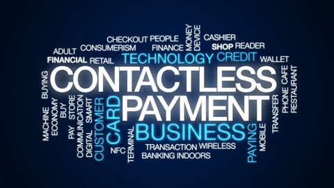 Contactless Payment Animated Word Cloud Text Stock Footage Video (100% ...