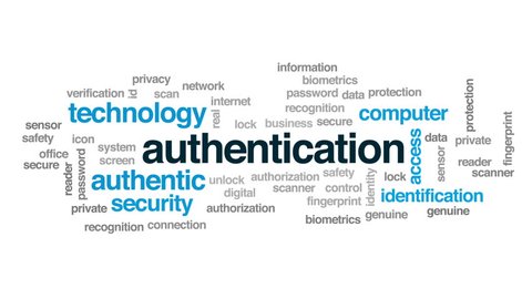 Authentication Animated Word Cloud Text Design Stock Footage Video (100 ...