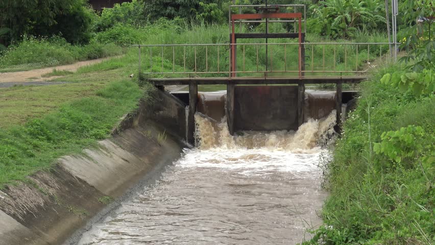 Water Flowing from Water Gate Stock Footage Video (100% Royalty-free ...