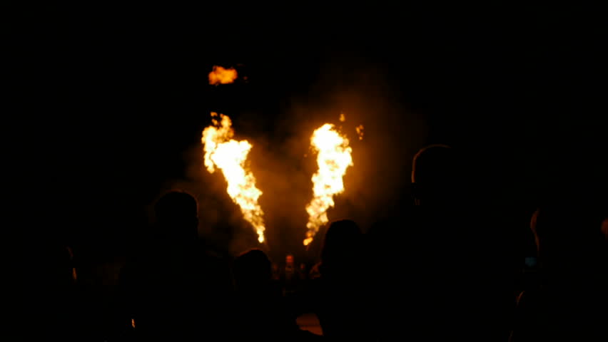 Fire Show from Two People Stock Footage Video (100% Royalty-free ...