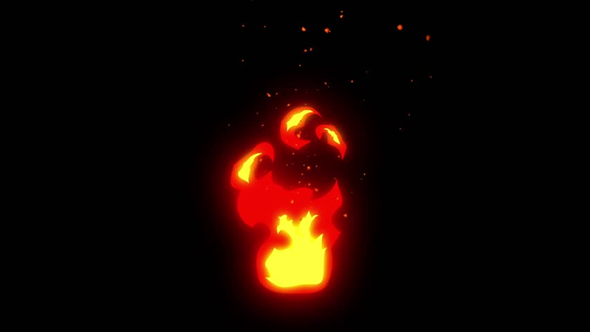 burning fire animation comic style loop Stock Footage Video (100% ...