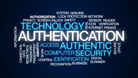 Authentication Animated Word Cloud Text Design Stock Footage Video (100 ...