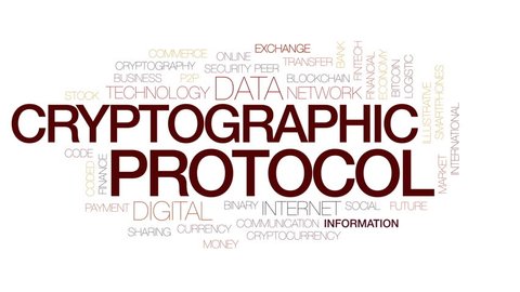 Cryptographic Protocol Animated Word Cloud Text Stock Footage Video ...