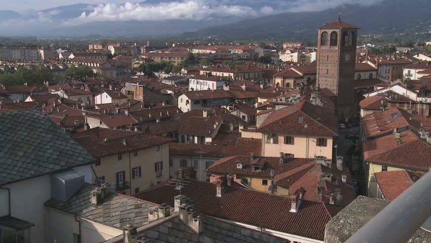 town center view pinerolo northern italy Stock Footage Video (100% ...