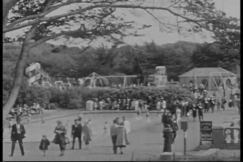 Circa 1930s Children Playing On Playground Stock Footage Video (100% ...