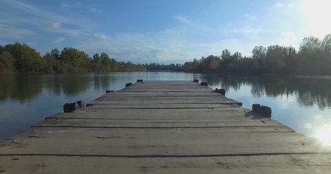 Empty Wooden Bridge Table Top Lake Stock Photo 1922532047 | Shutterstock