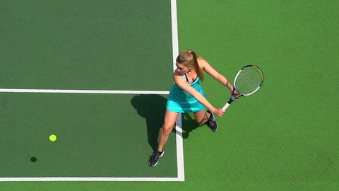 Young Woman Playing Backhand Return Sow Stock Footage Video (100% ...