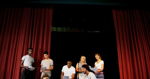 Actors Discussing Their Scripts On Stage Stock Footage Video (100% ...