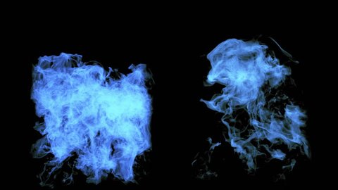 Blue Fire Flares Fades Away Alpha Stock Footage Video (100% Royalty ...