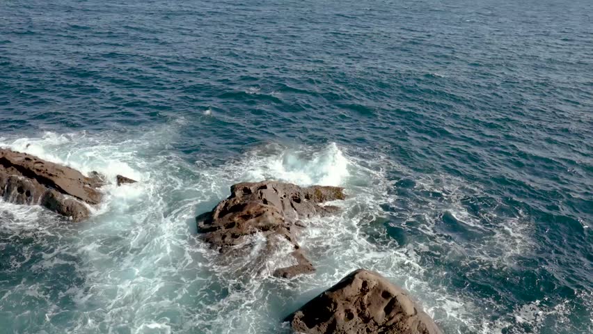 Sea Waves Beating Against Rocks, Stock Footage Video (100% Royalty-free ...
