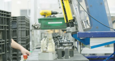 Worker Production Line Parts Automotive Industry Stock Footage Video ...
