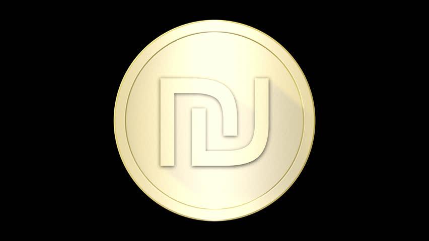 shekel sign on golden coin isolated Stock Footage Video (100% Royalty ...