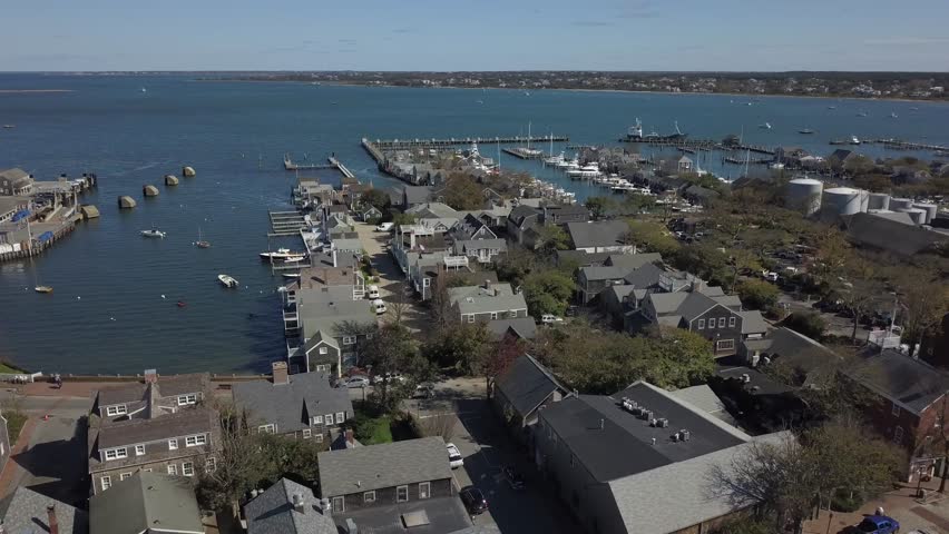 Nantucket Village Close Aerial. Nantucket, Stock Footage Video (100% ...