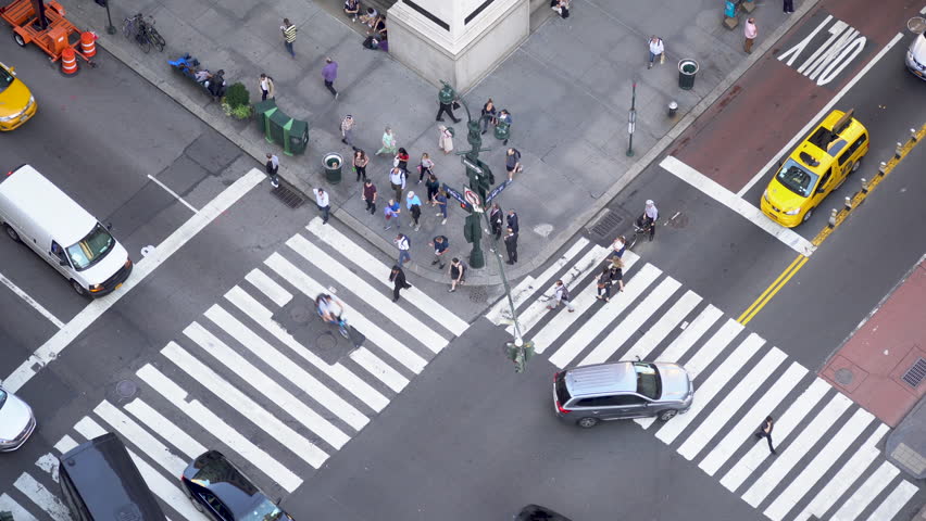 Aerial View Overhead Busy Midtown Stock Footage Video (100% Royalty ...